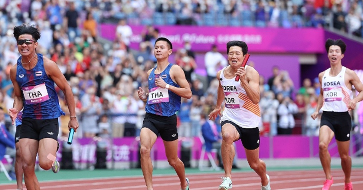 [아시안게임] 김국영 등 남자 400m 계주, 한국 타이기록으로 3위…37년 만에 메달 | 위키트리